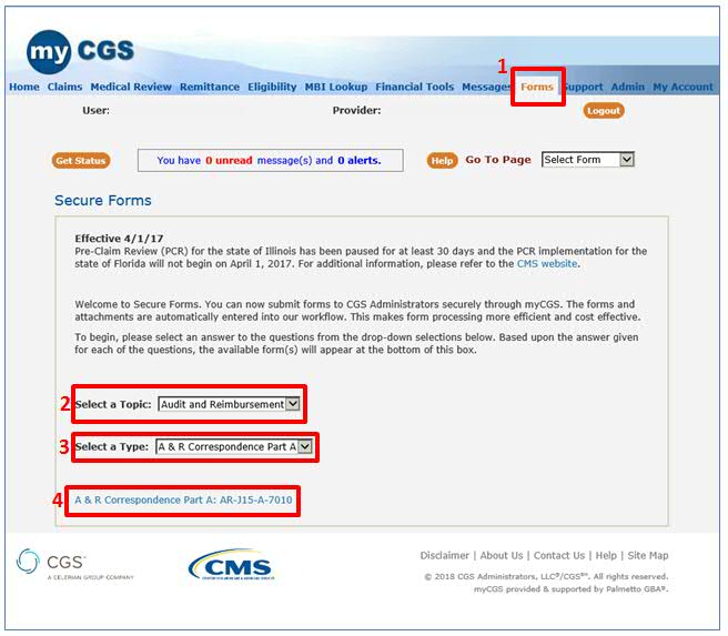 myCGS User Manual - Forms