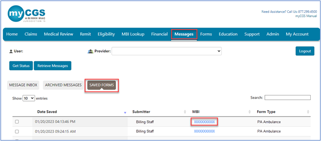 myCGS User Manual - Forms