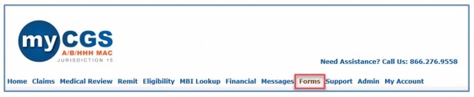 myCGS User Manual - Forms