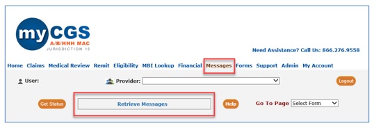 myCGS User Manual - Messages