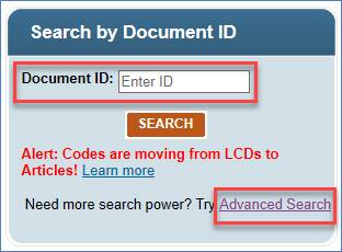 How Do I Search for an LCD or NCD?